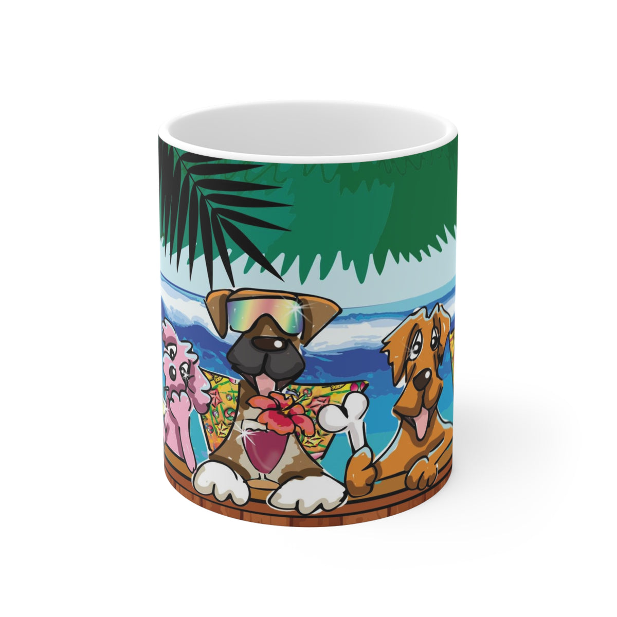 Cabana Paws Tropical Retreat 11 oz Ceramic Mug by Debby Carman – Faux ...
