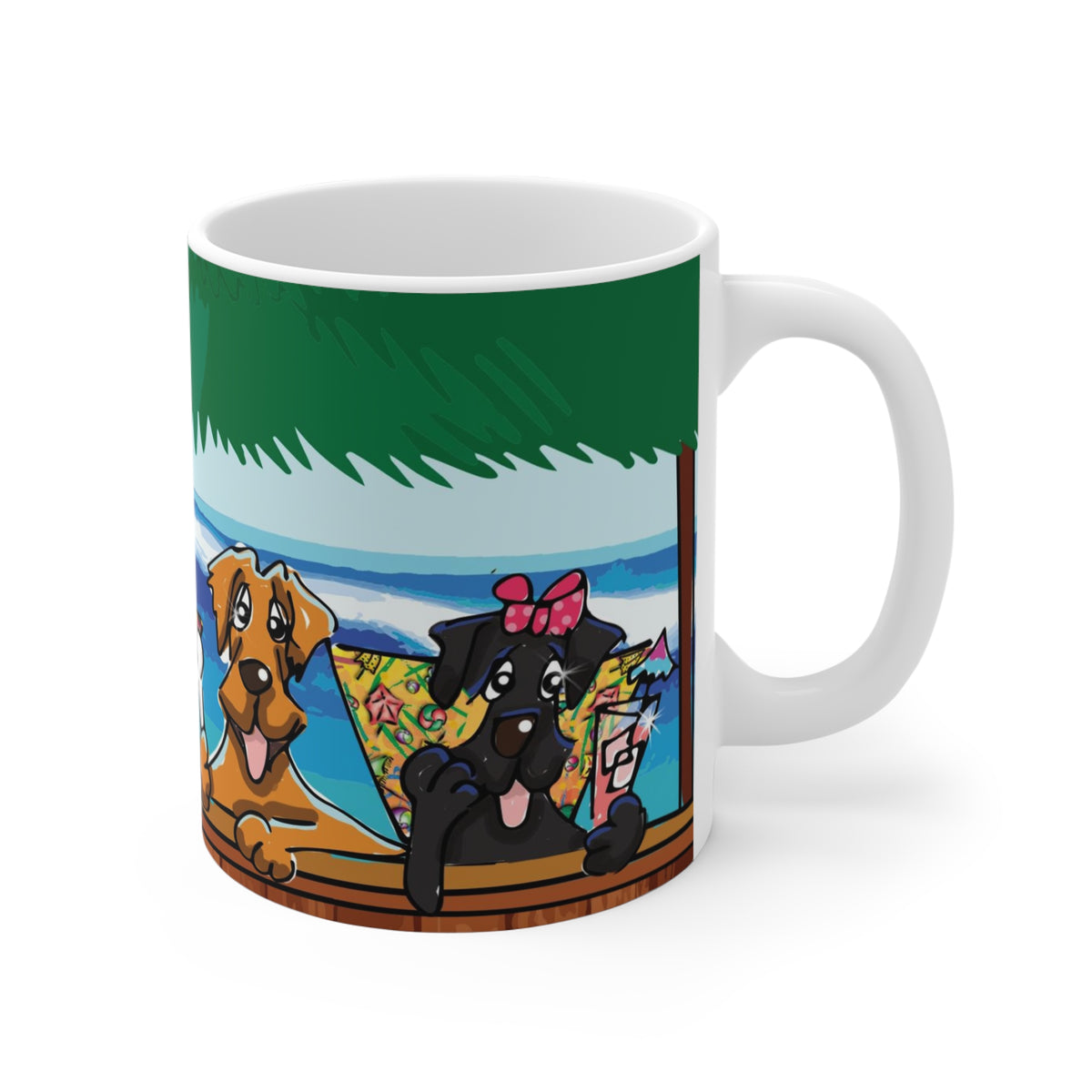 Cabana Paws Tropical Retreat 11 oz Ceramic Mug by Debby Carman – Faux ...