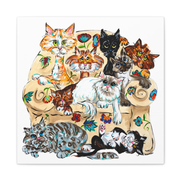 Debby Carman "Catastrophe" Whimsical Cat Canvas Art - Select Your Size ...