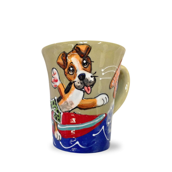 Hand-Painted Beagle Surfing 12oz Ceramic Mug | FauxPaw Adventure ...