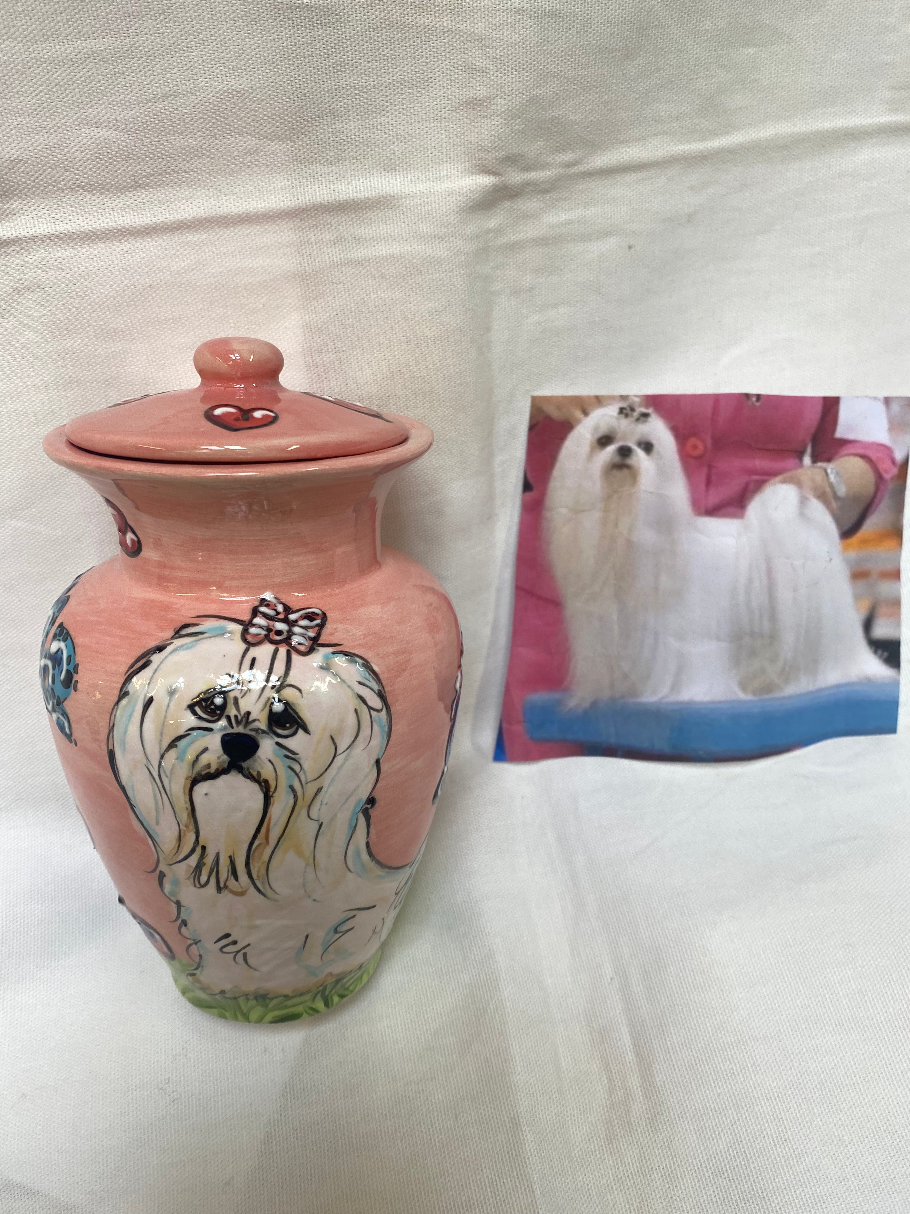 Maltese Dog Urn | Handcrafted Pet Memorials – Faux Paw Productions