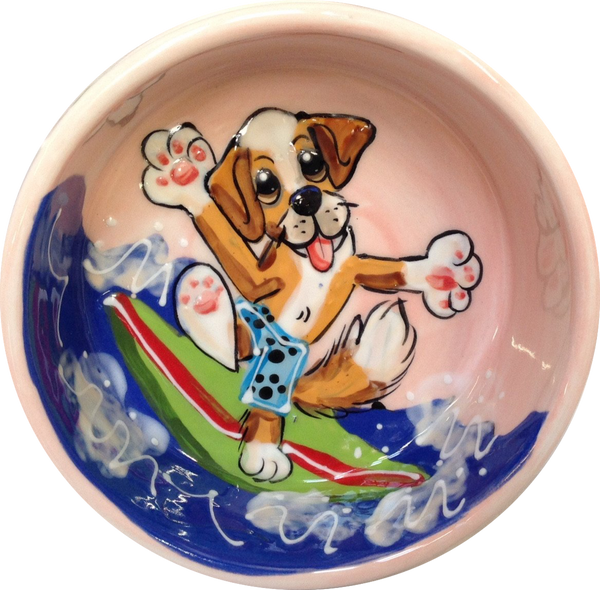 Surf Beagle Dog Bowl – Faux Paw Productions
