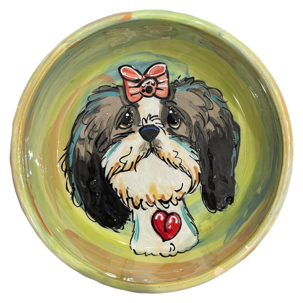Shih Tzu Cutie Beaucoupi | Ceramic Dog Water Bowl – Faux Paw Productions