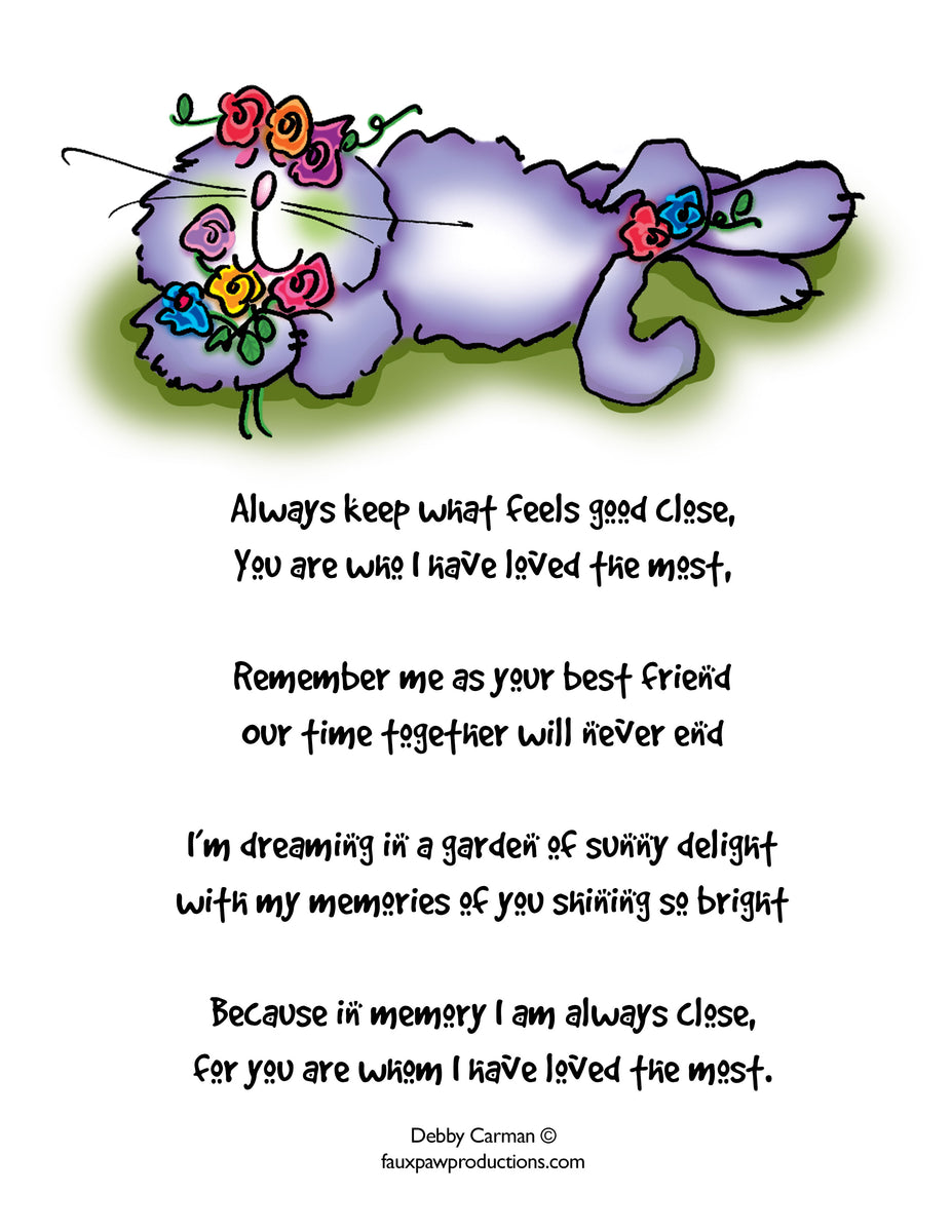 Loss of Pet Poem | Memorial Poem by Debby Carman – Faux Paw Productions
